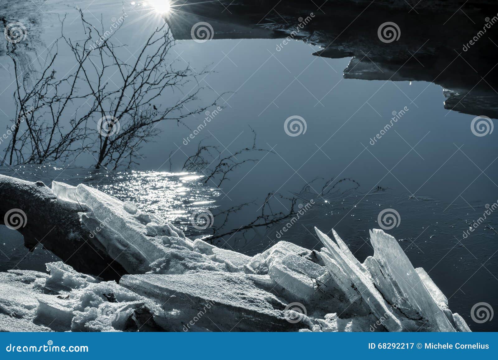 Moonlight on Ice stock image. Image of winter, water - 68292217