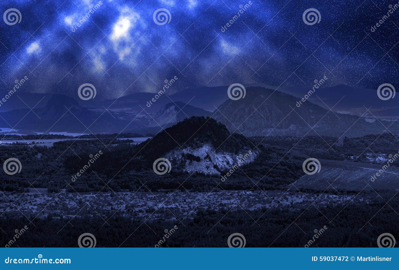 Moonlight landscape stock photo. Image of season, night - 59037472