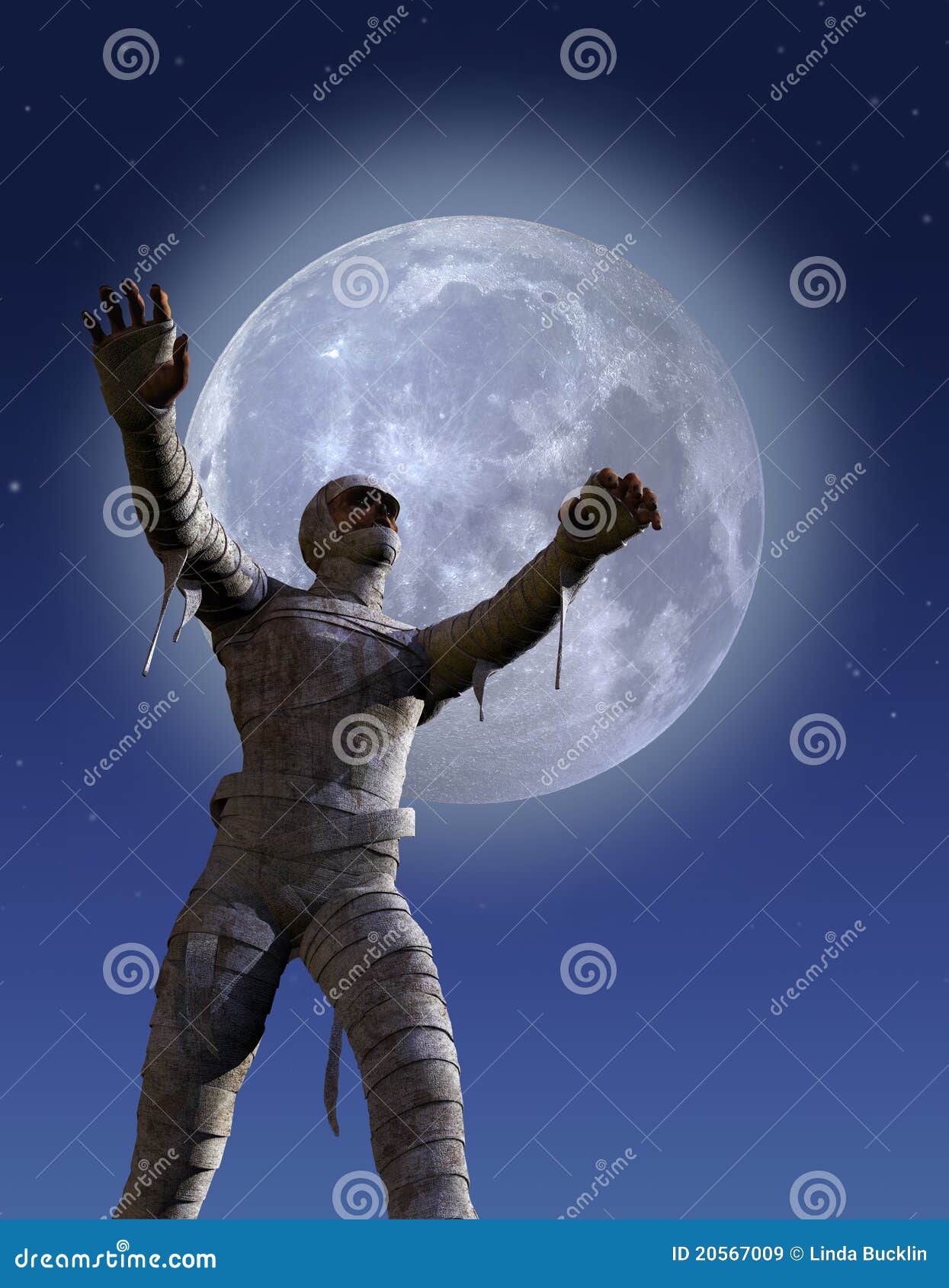Moonlight Mummy stock illustration. Illustration of dead - 20567009