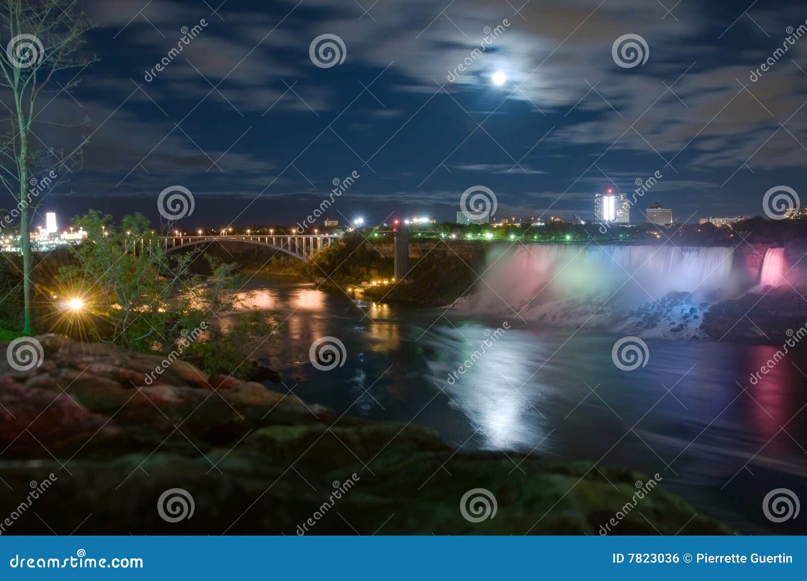 Moonlight on Niagara river stock photo. Image of moonlight - 7823036