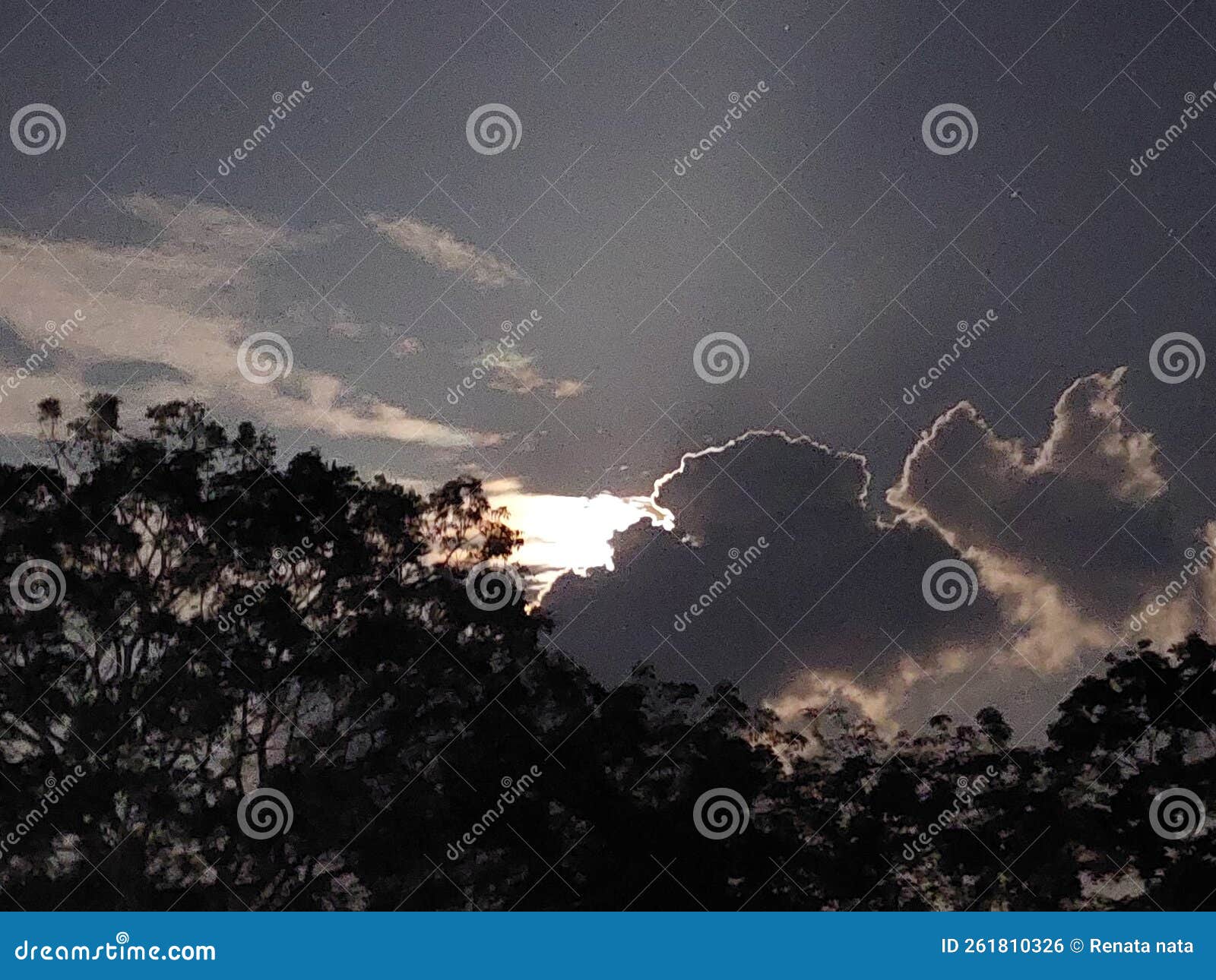 The Moonlight in the Night with Sky Stock Photo - Image of atmosphere ...