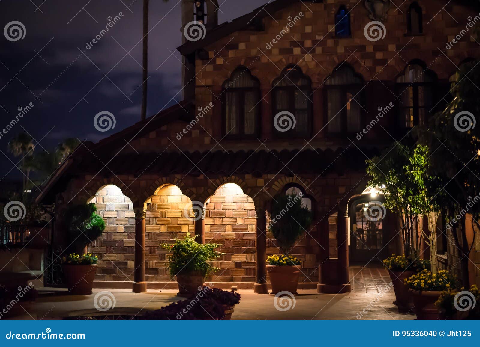 Moonlight Over Building Architecture Stock Photo - Image of horizon ...