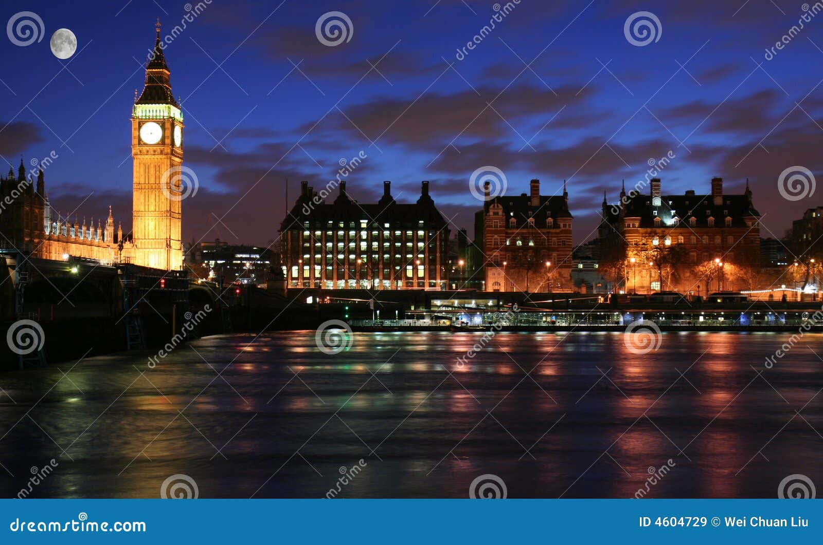 Moonlight over London stock image. Image of moonlight - 4604729