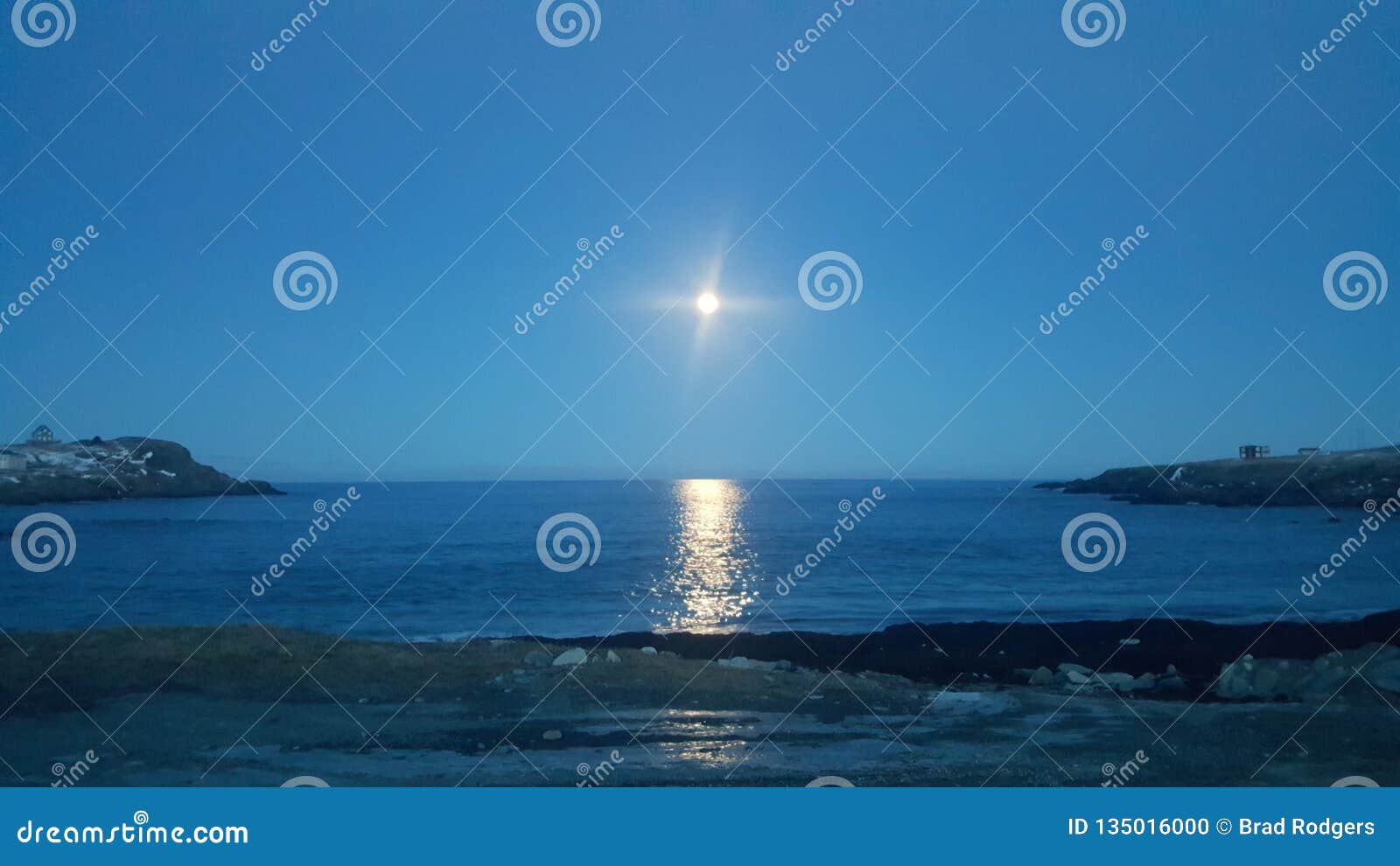 Moonlight over the water stock photo. Image of moon - 135016000