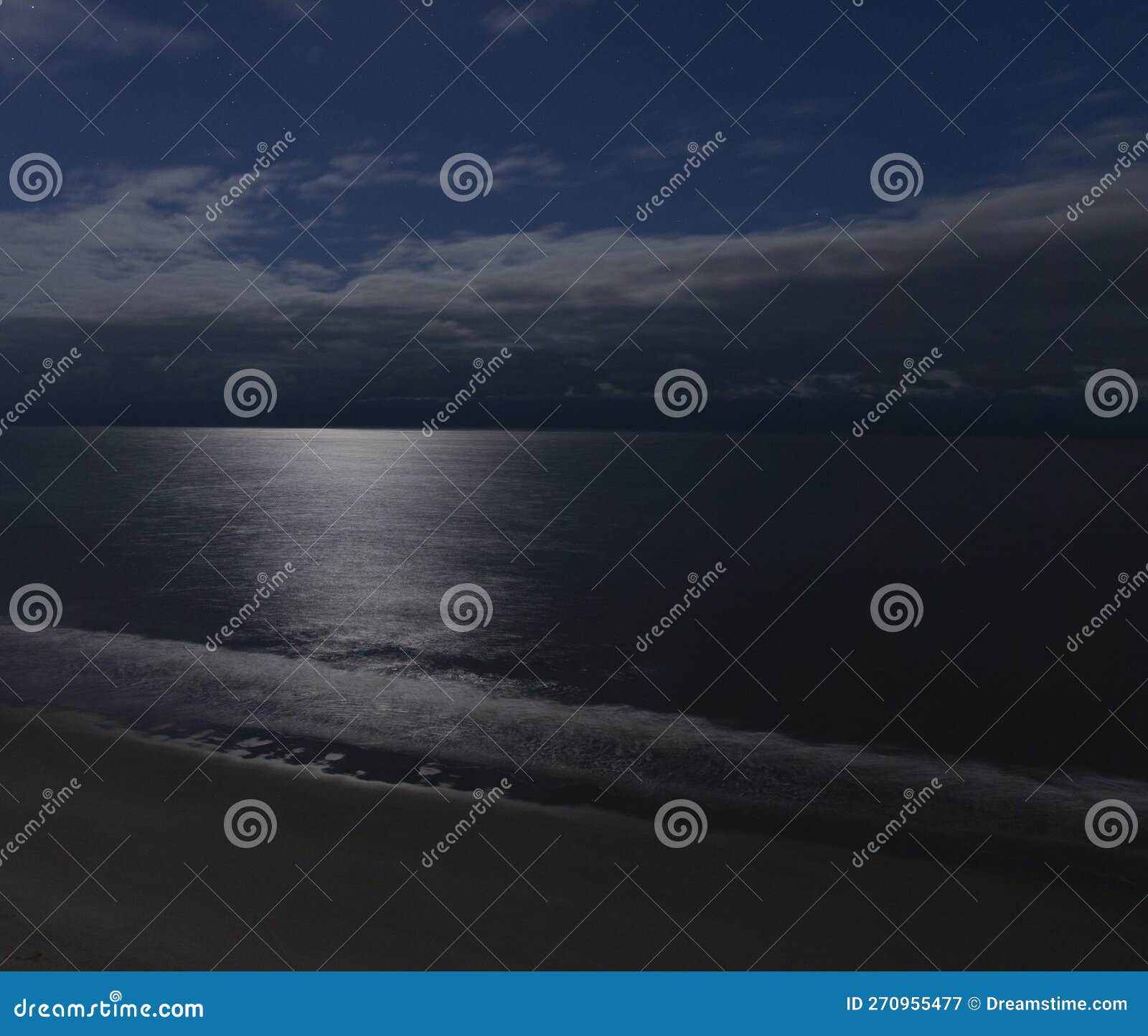 Moonlight Reflecting on the Water at Myrtle Beach Stock Image - Image ...