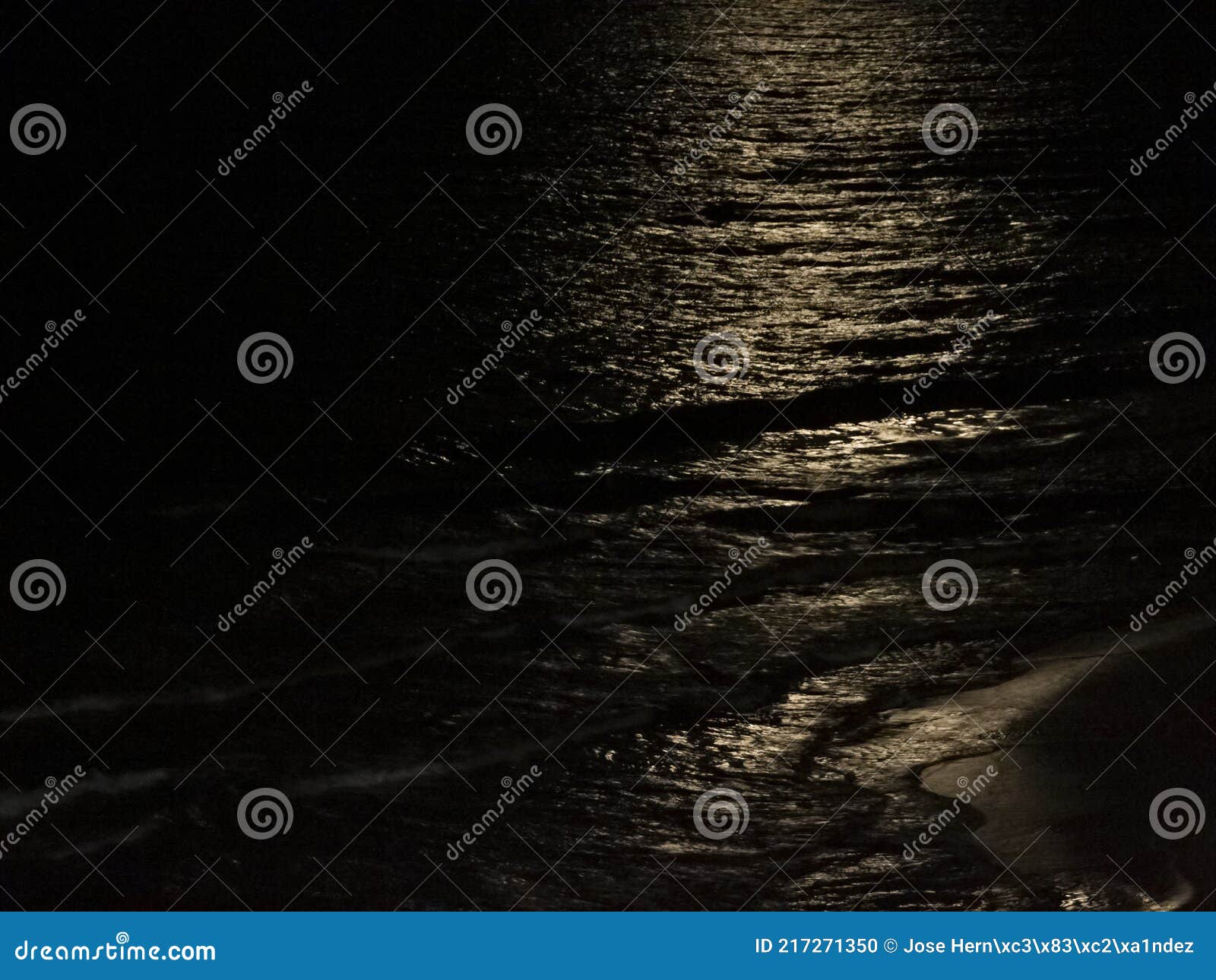 Moonlight on the Sea Surface on a Dark Night Stock Photo - Image of ...