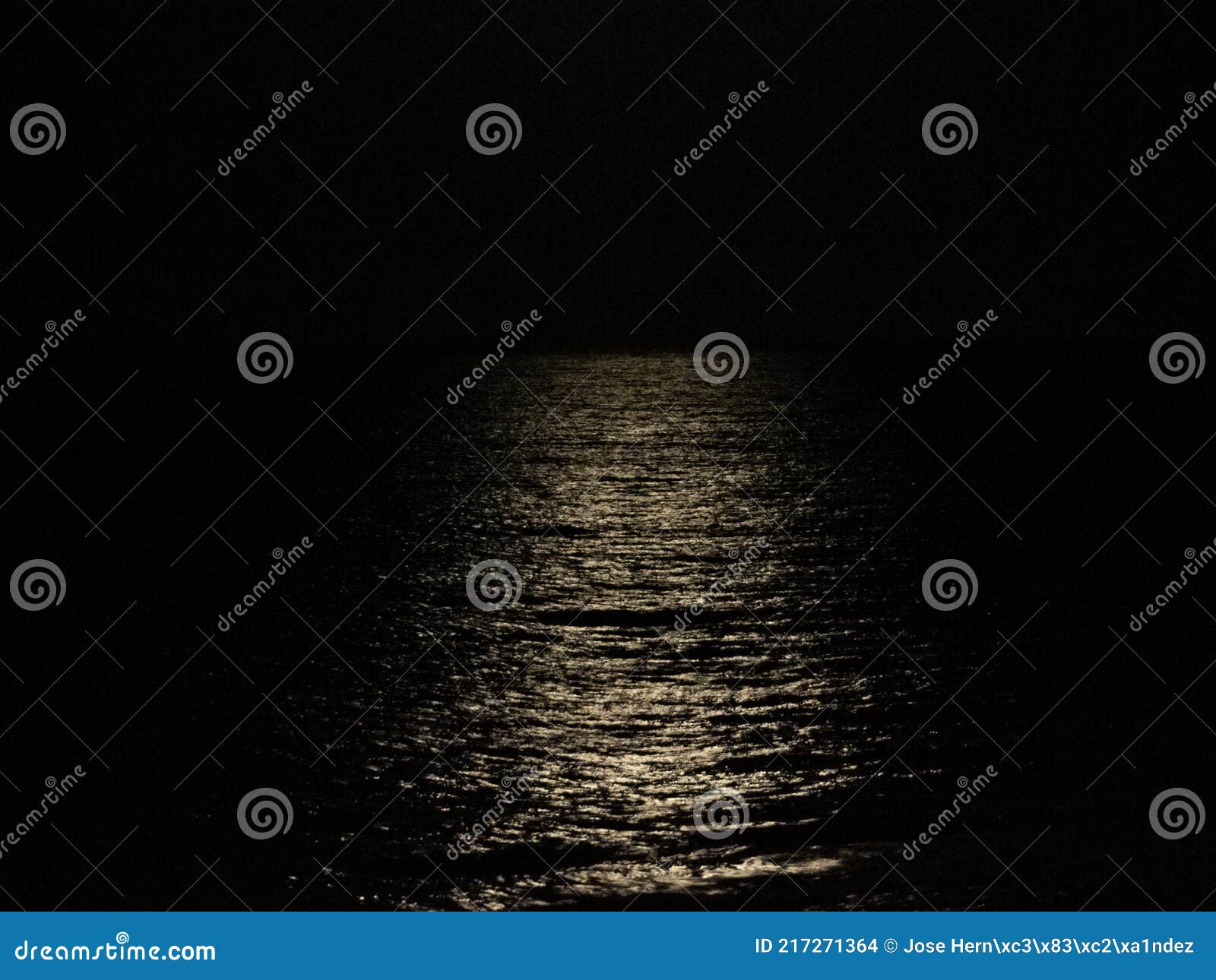 Moonlight on the Sea Surface on a Dark Night Stock Photo - Image of ...