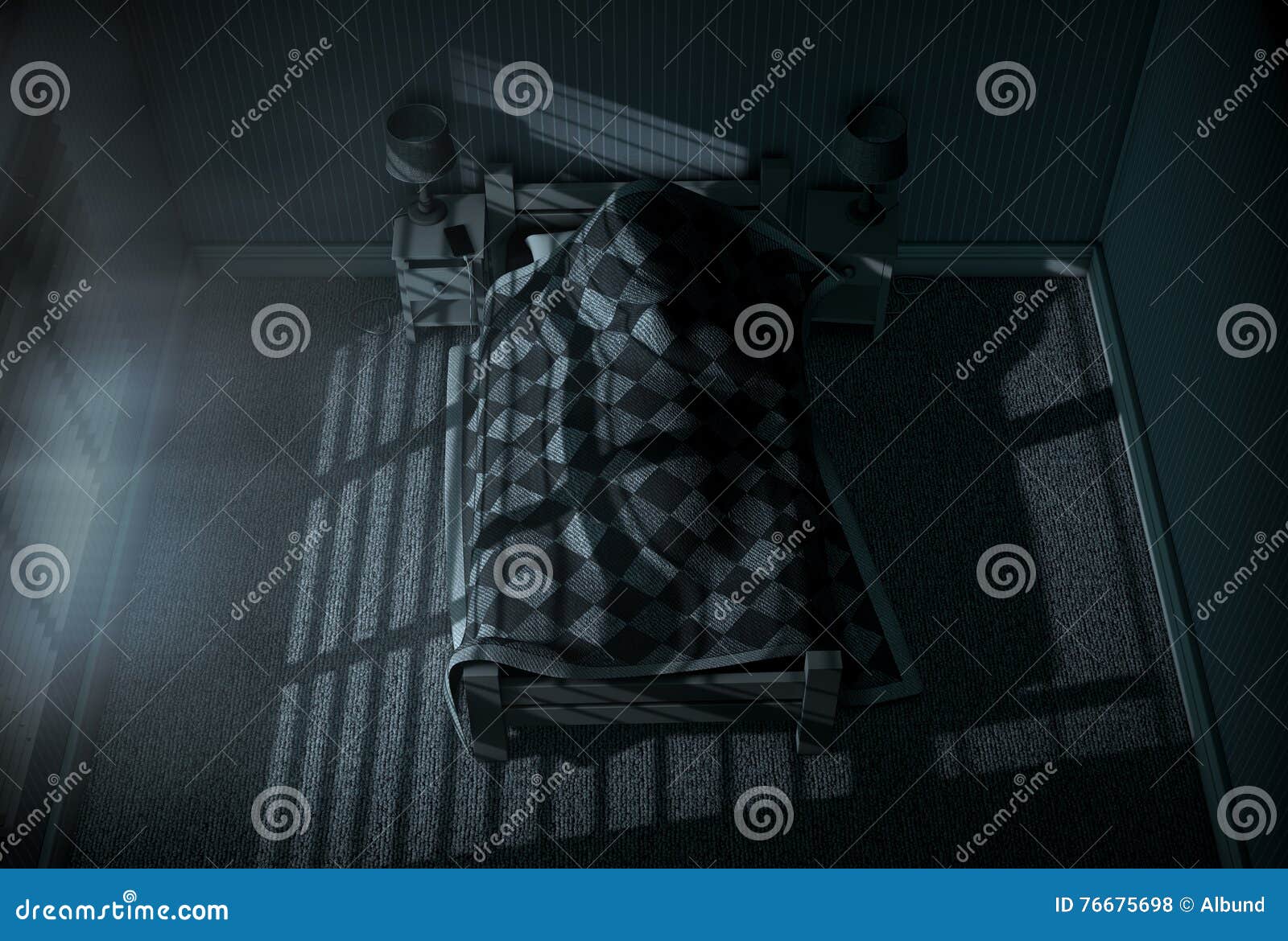 Moonlight Sleep in stock illustration. Illustration of bedding - 76675698