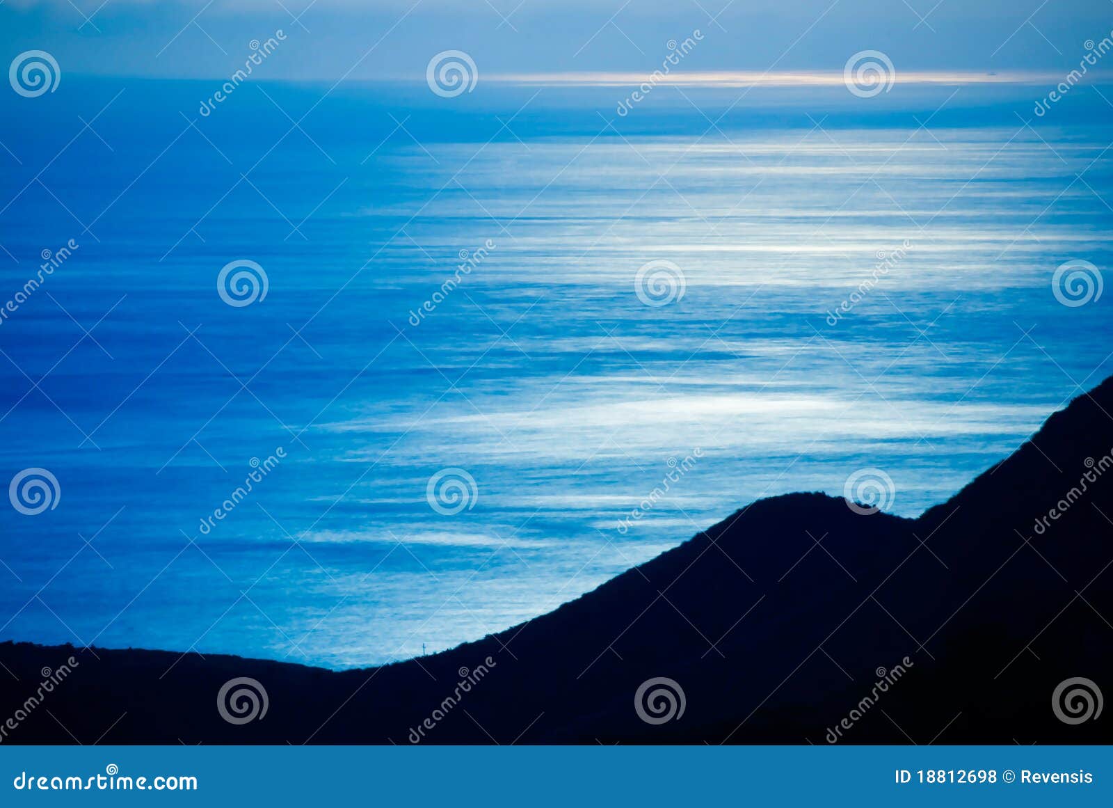 Moonlight on Smooth Ocean Surface Stock Photo - Image of beautiful ...