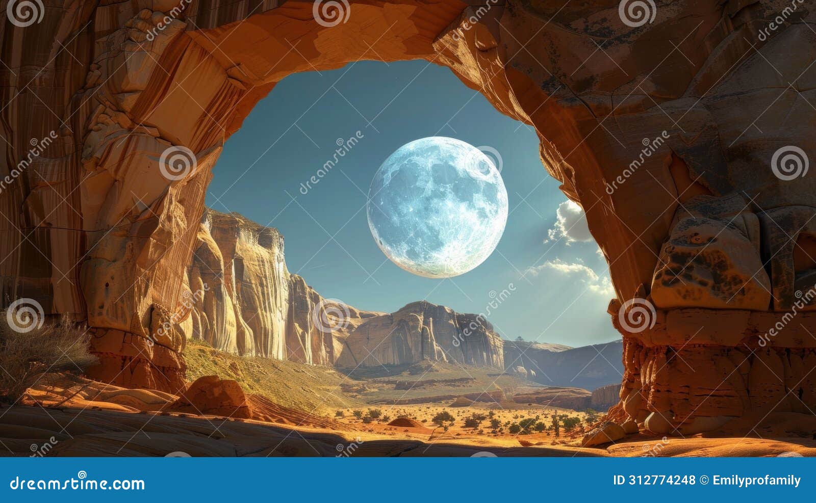 Moonlight Streaming through Cave Entrance Stock Photo - Image of ...
