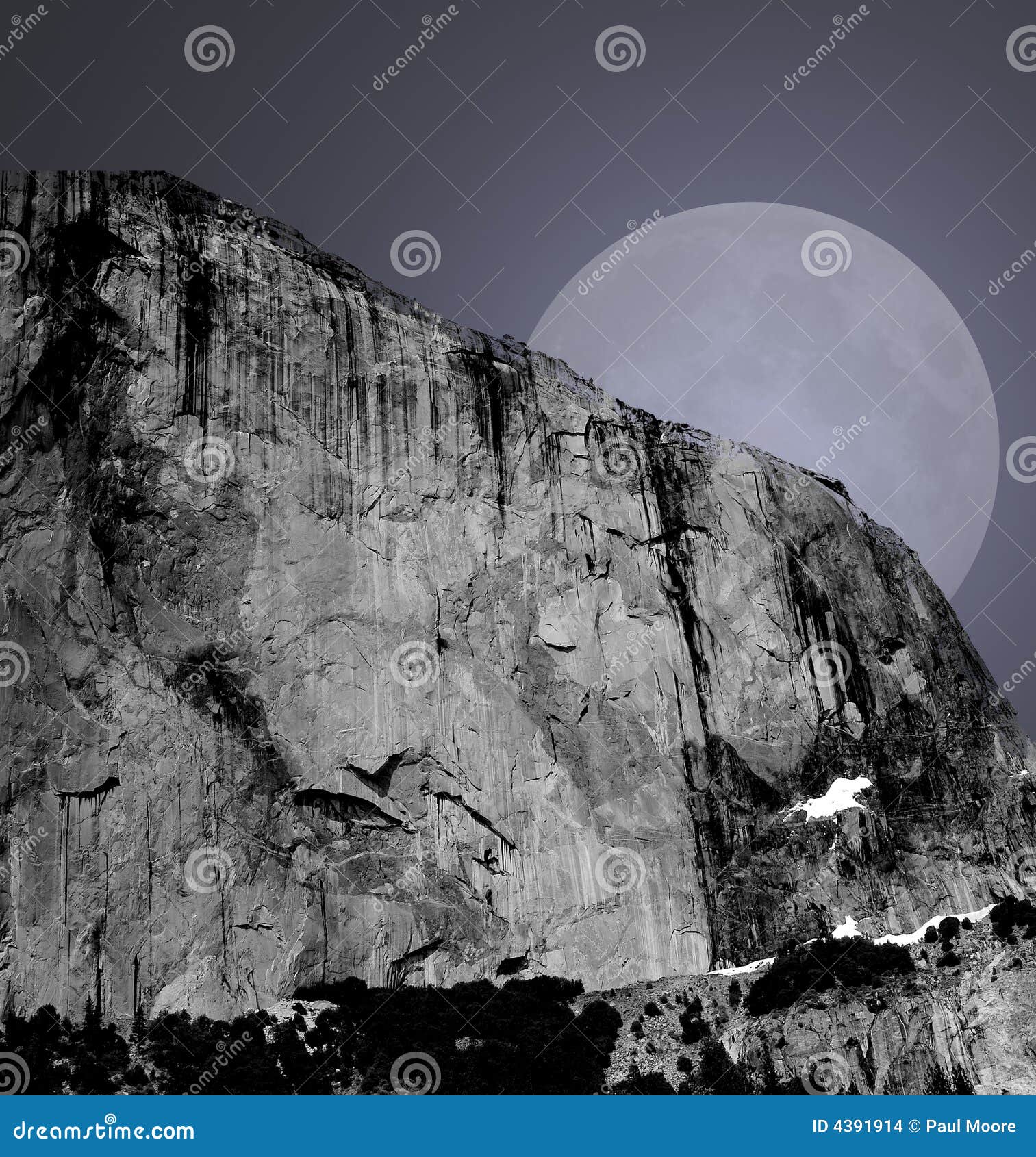 Moonlight Valley stock photo. Image of range, white, trees - 4391914