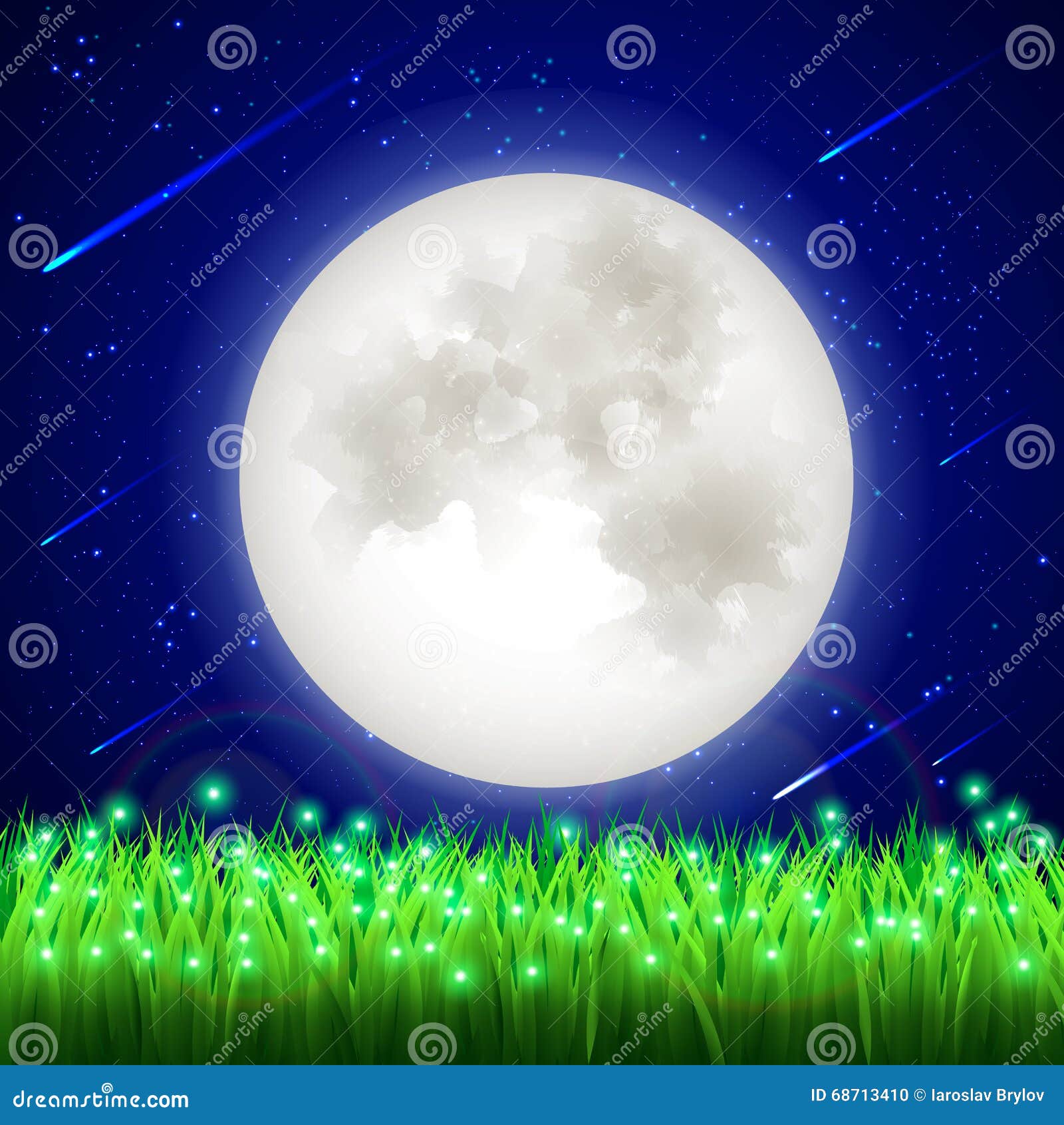 Moonlight Vector Illustration Stock Vector - Illustration of copy ...