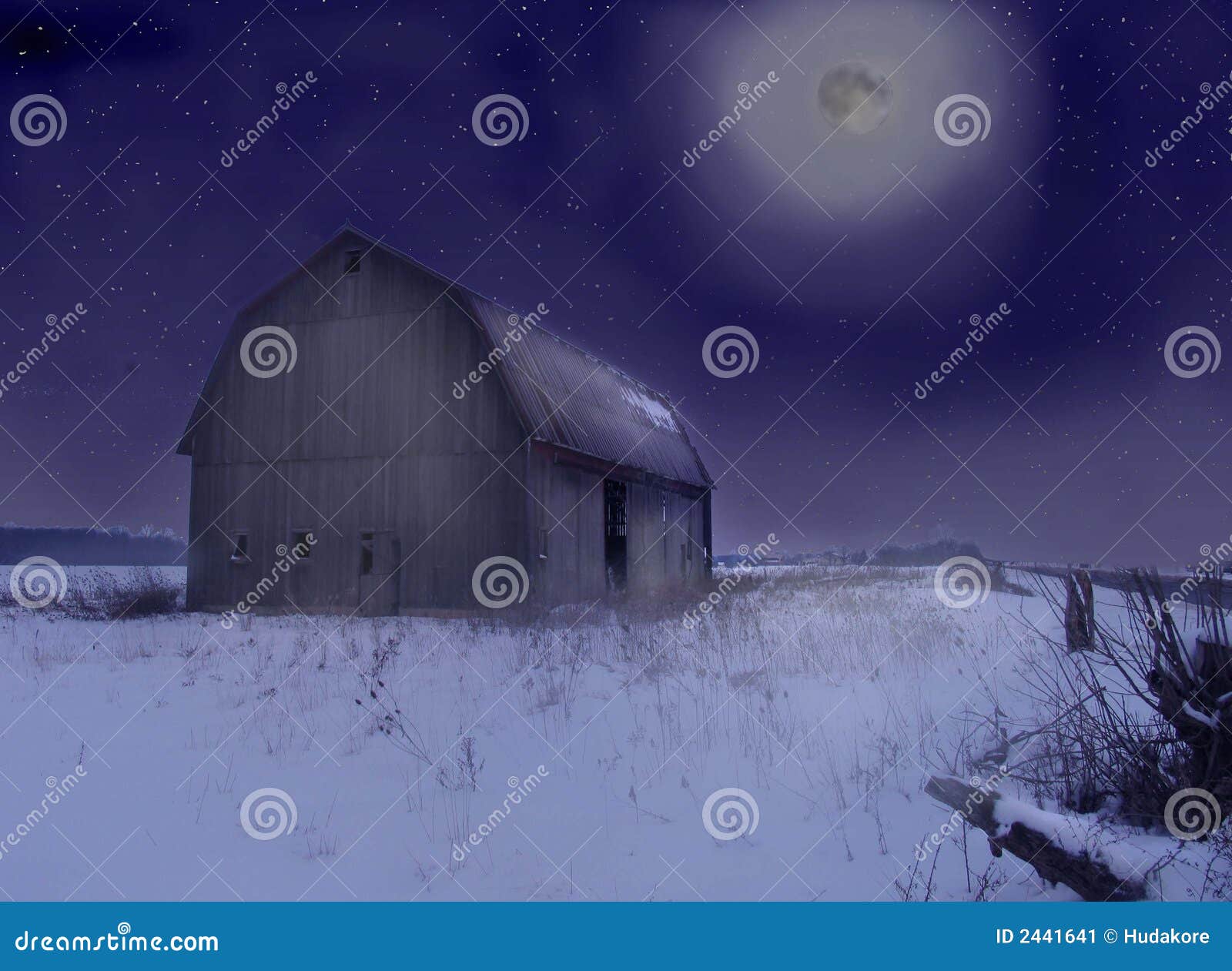 Moonlit Barn stock image. Image of barn, roof, green, nature - 2441641