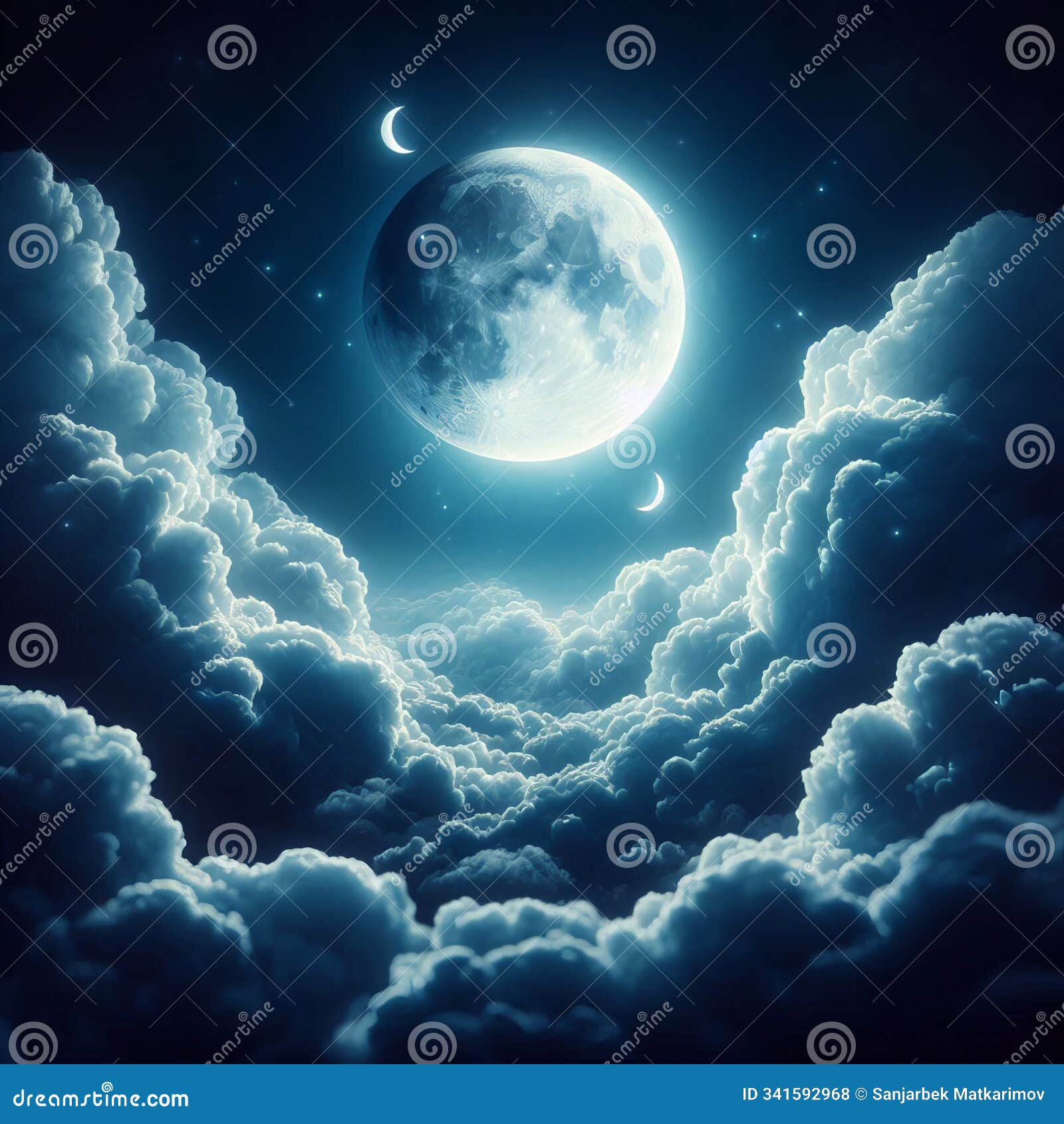 Moonlit Cloud Borders Clouds with Edges that are Softly Lit by M Stock ...