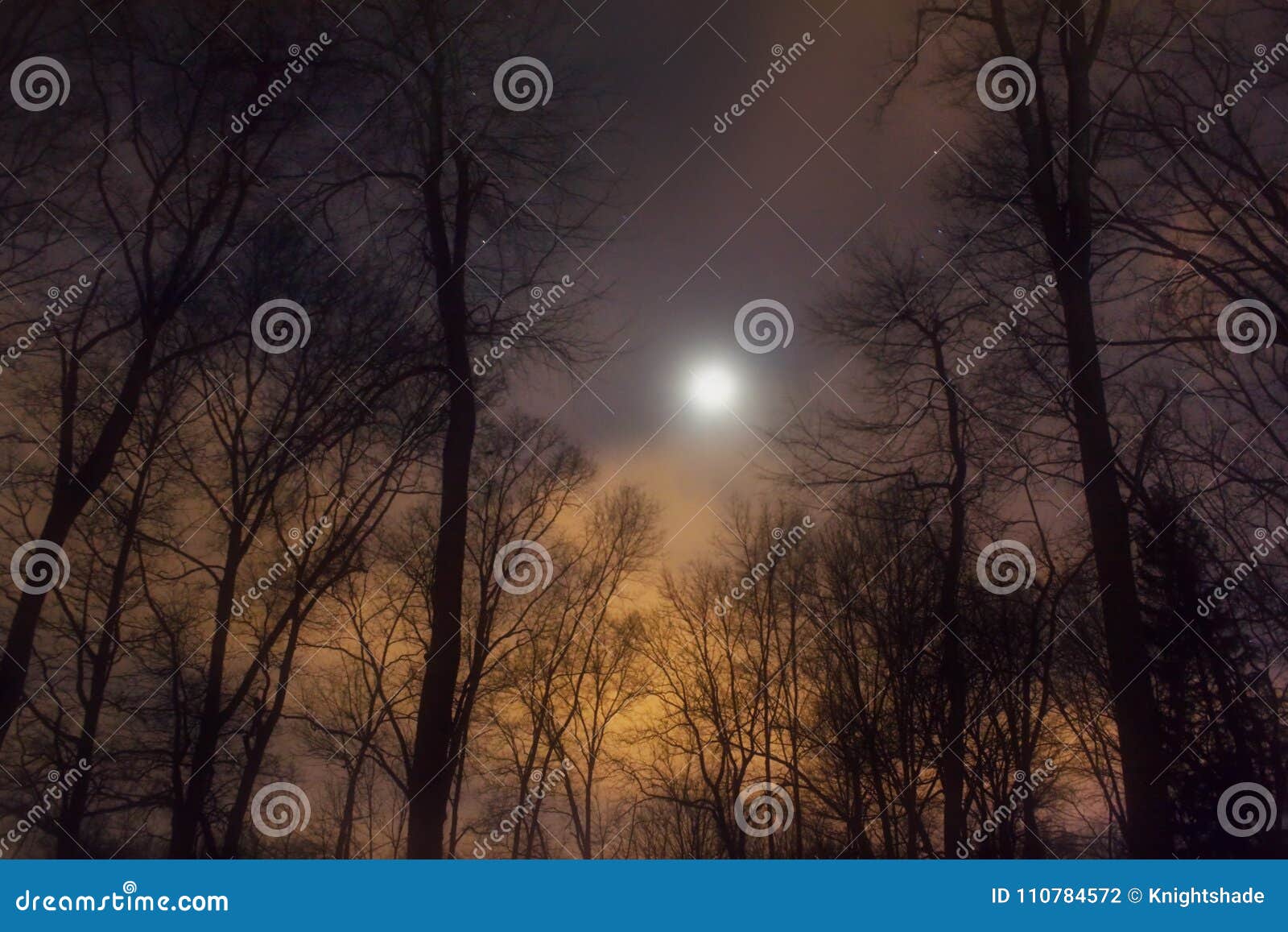 Moonlit evening sky stock photo. Image of stars, glow - 110784572