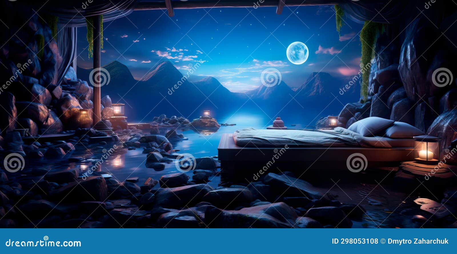 Moonlit Stone Massage Session Under the Moonlight, Creating a Dreamy ...