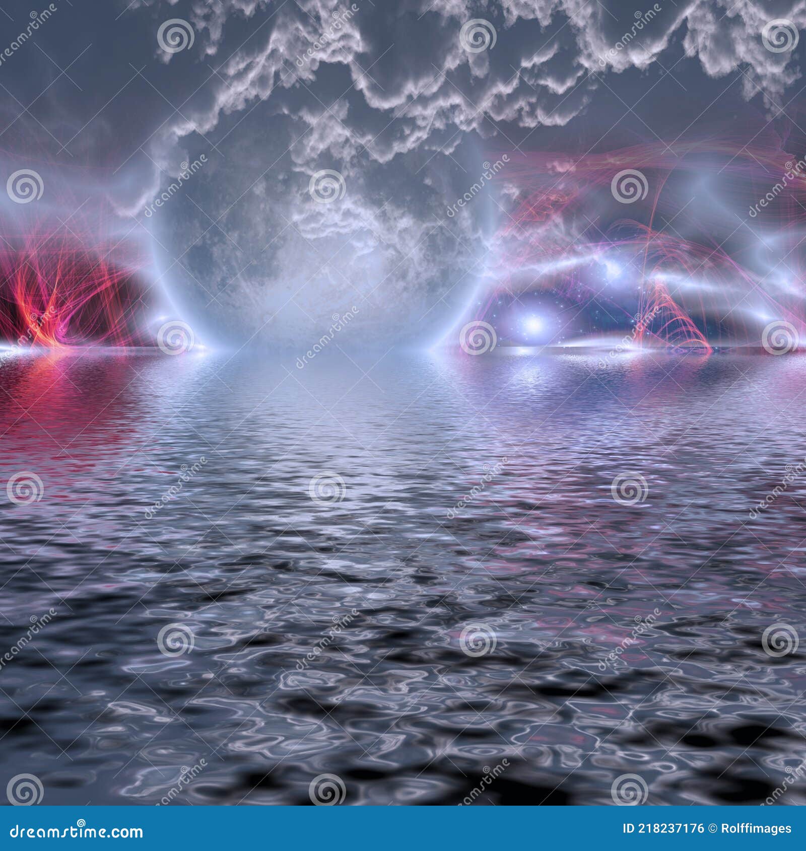 Moonlit Water Surface stock illustration. Illustration of calm - 218237176