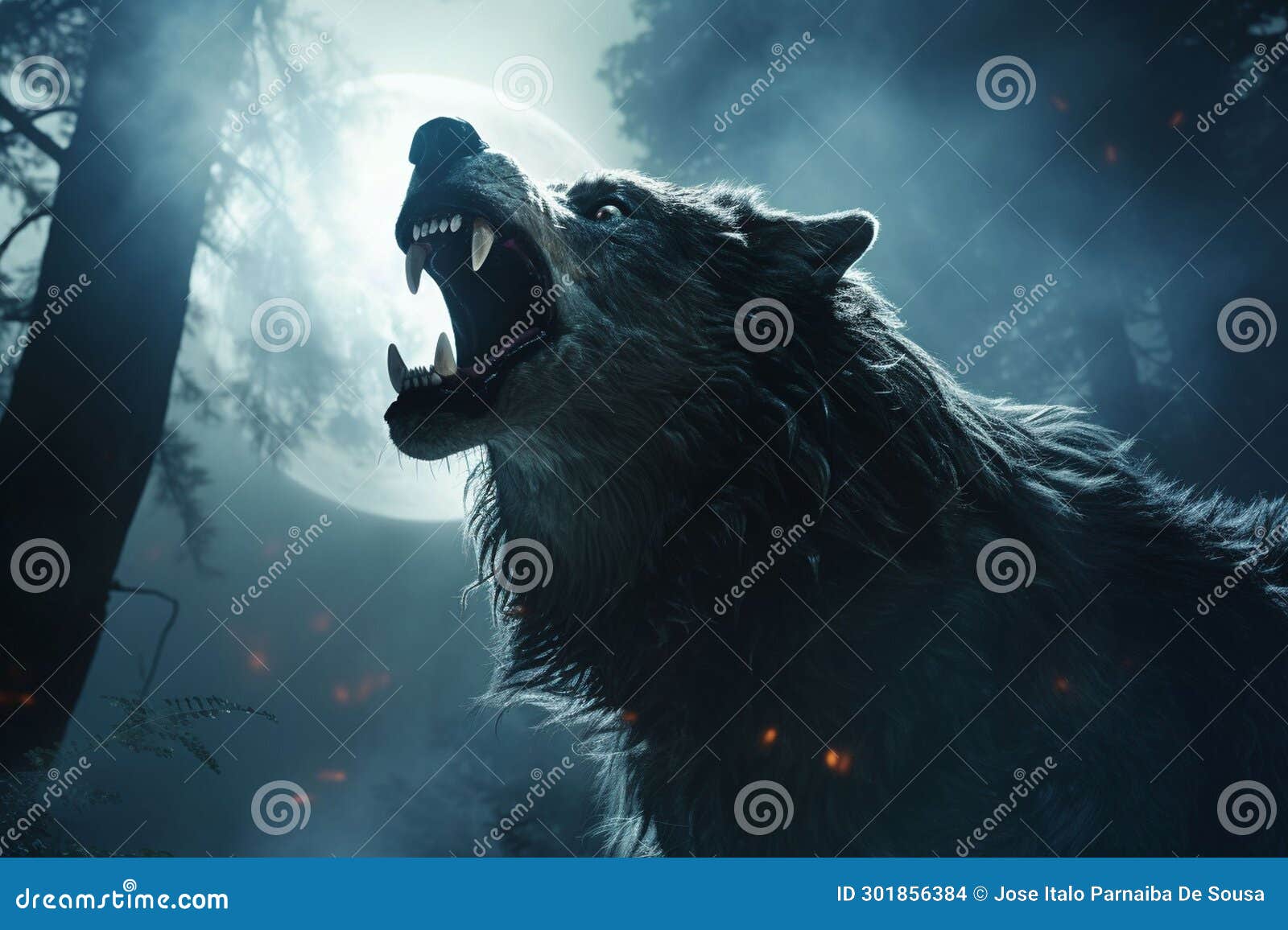 Werewolf Howl Silhouette Vector Illustration | CartoonDealer.com #41088836