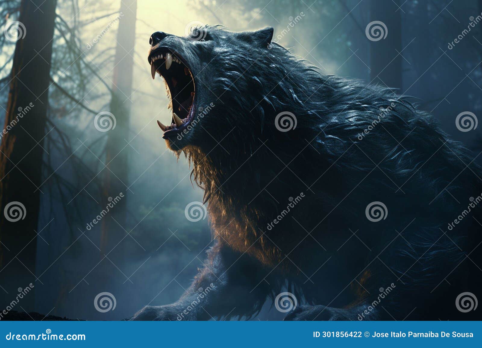 Werewolf Howl Silhouette Vector Illustration | CartoonDealer.com #41088836