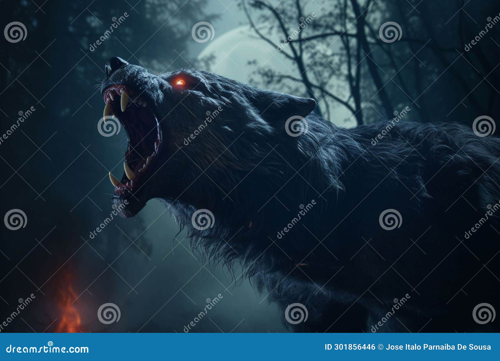 Werewolf Howl Silhouette Vector Illustration | CartoonDealer.com #41088836