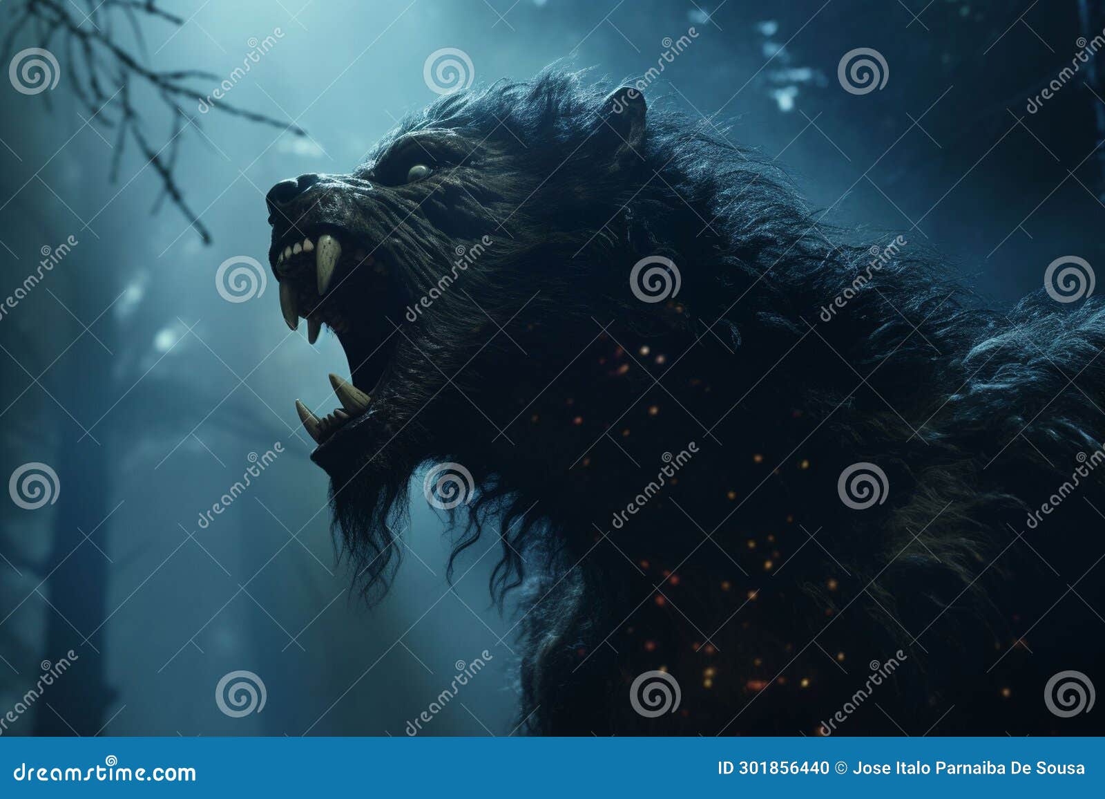 Werewolf Howl Silhouette Vector Illustration | CartoonDealer.com #41088836