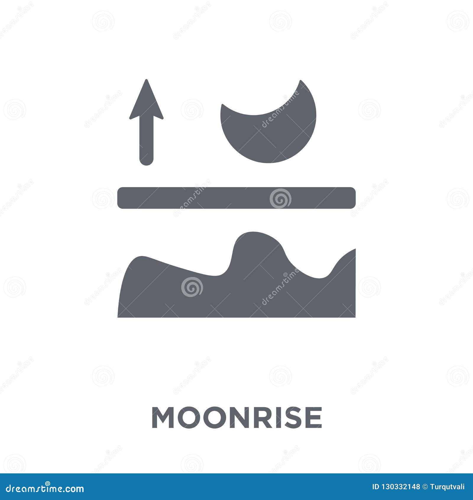 Moonrise Icon In Different Style Vector Illustration. Two Colored And ...