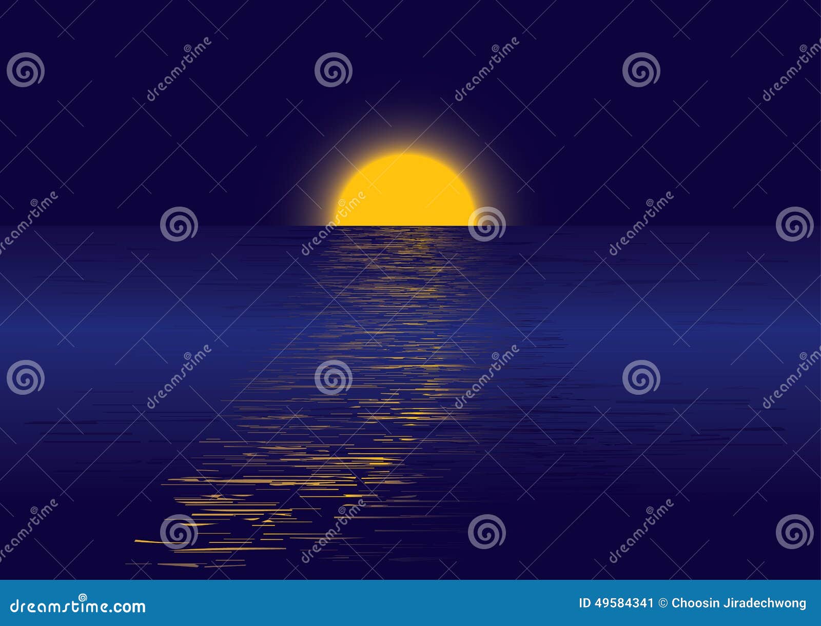 Moonrise stock vector. Illustration of moonlight, night - 49584341