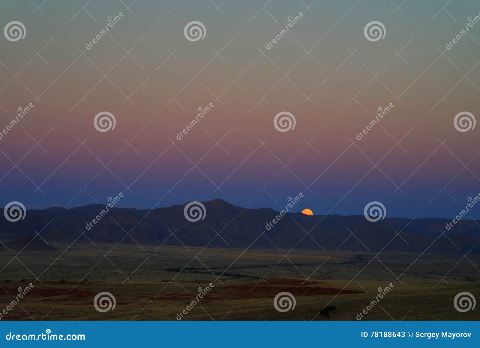 Moonrise in Namib desert stock image. Image of hill, natural - 78188643