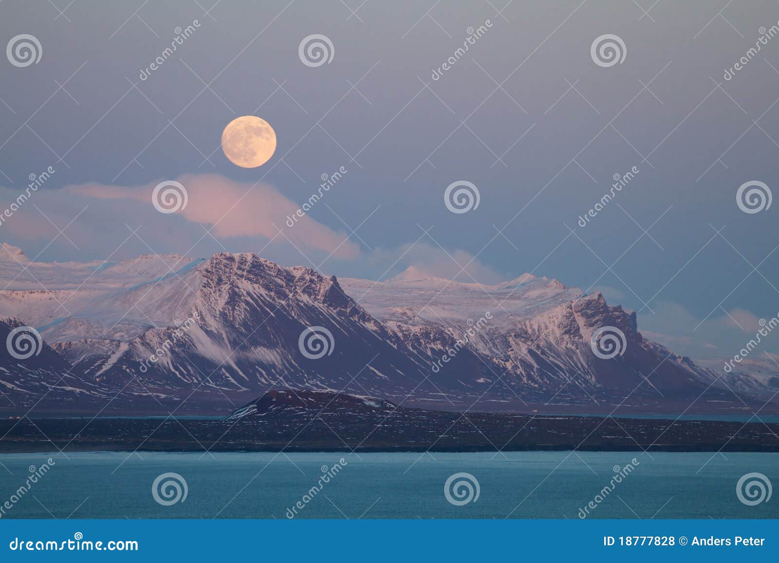 Moonrise over mountains stock photo. Image of light, space - 18777828