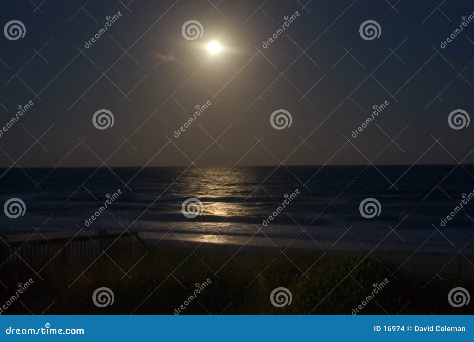 Moonrise over the Ocean stock photo. Image of waves, banks - 16974