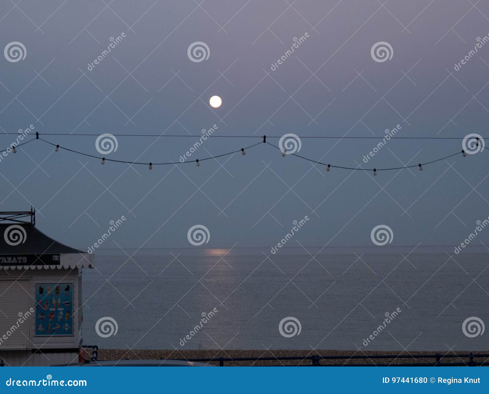 Moonrise at the seaside stock photo. Image of rising - 97441680