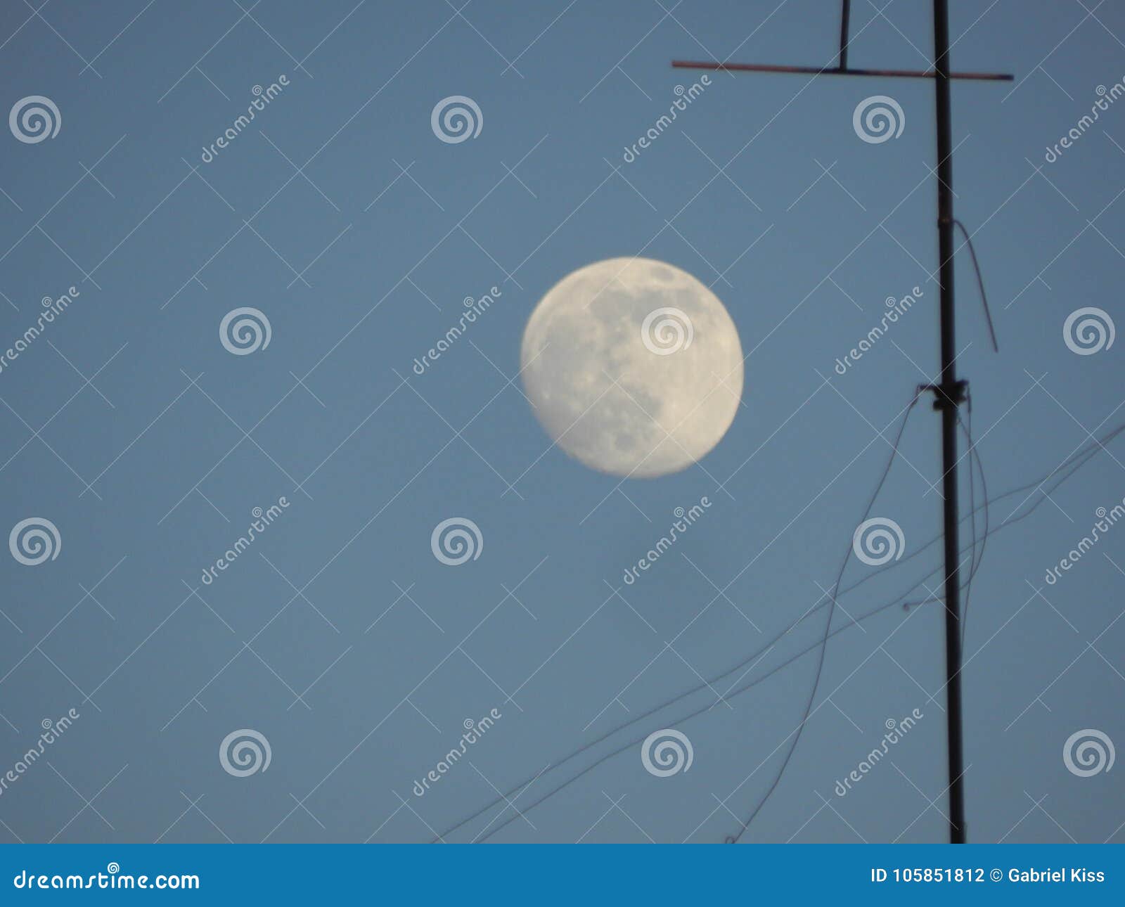 Moonscape in the Morning from the Yard. Stock Photo - Image of collors ...