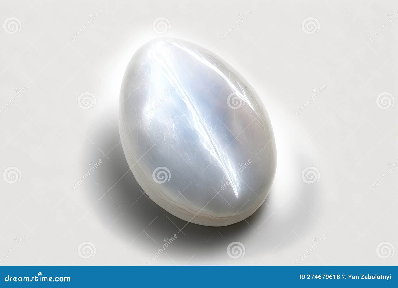 Moonstone Stone on White Background. Generative AI Stock Illustration ...