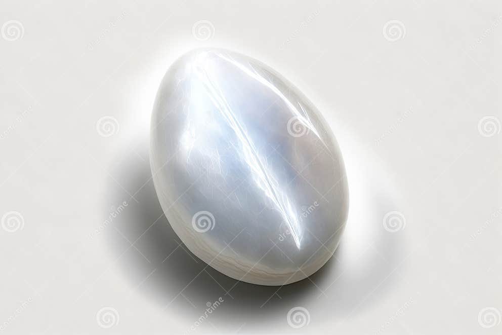 Moonstone Stone on White Background. Generative AI Stock Illustration ...