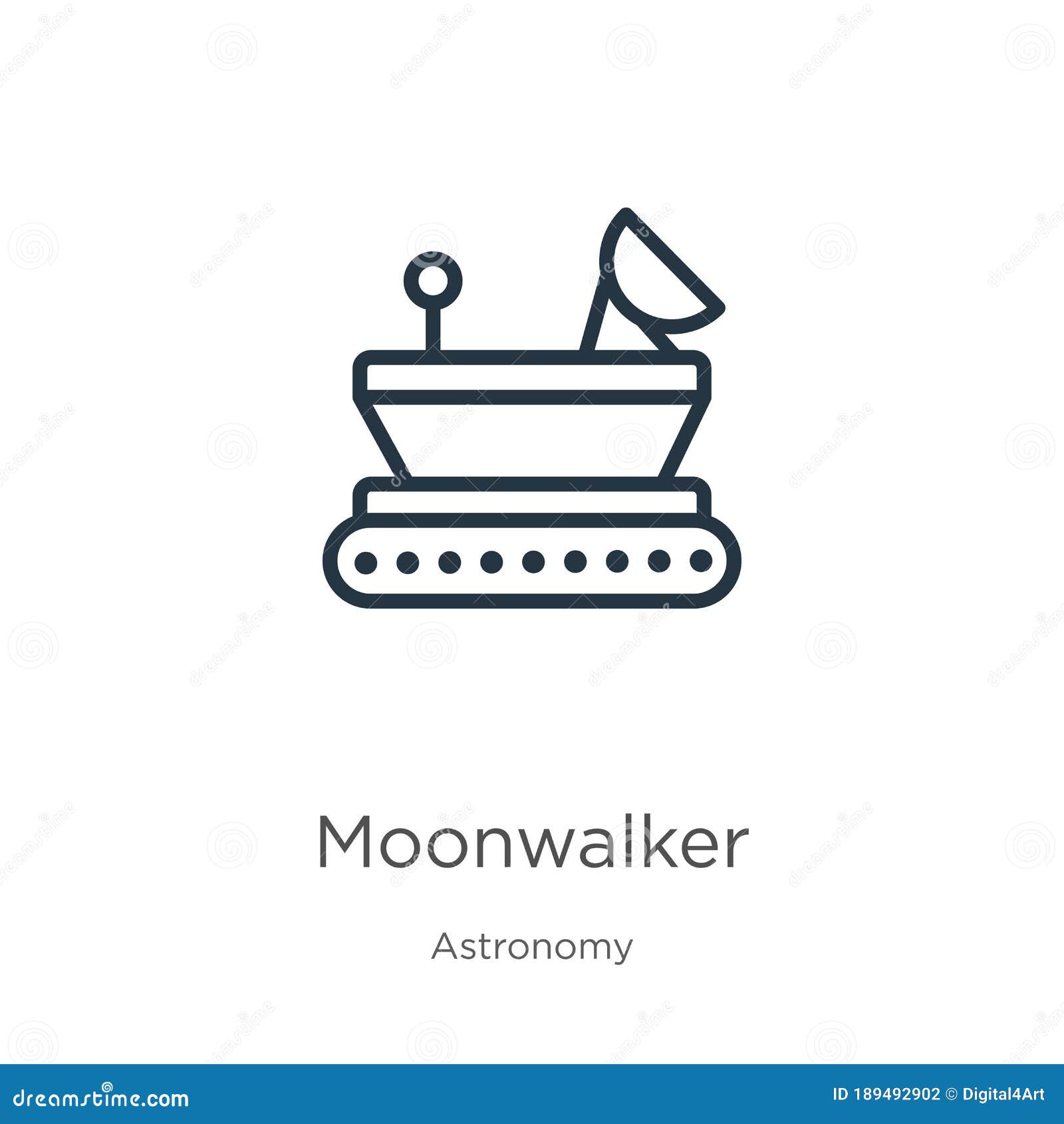 Linear Moonwalker Icon From Astronomy Outline Collection. Thin Line ...