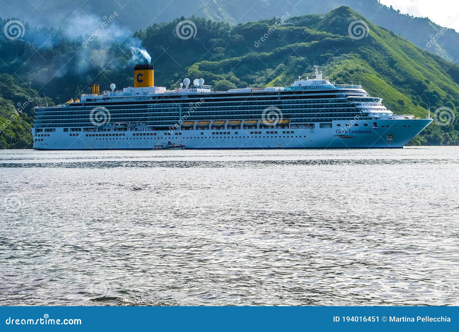 Moorea, French Polynesia: a Ship on the Ocean of the Tropical Island ...