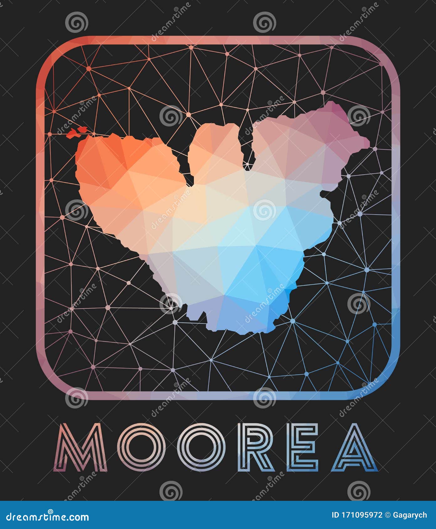 Moorea map design. stock vector. Illustration of infographic - 171095972