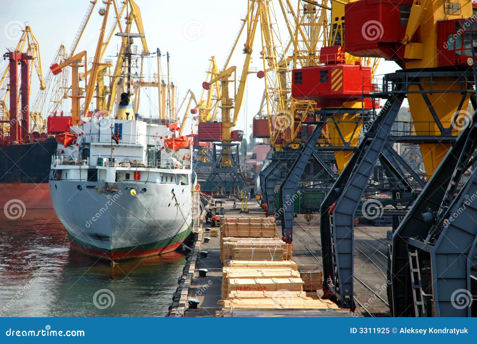 Moored cargo ship stock image. Image of moored, ship, nautical - 3311925