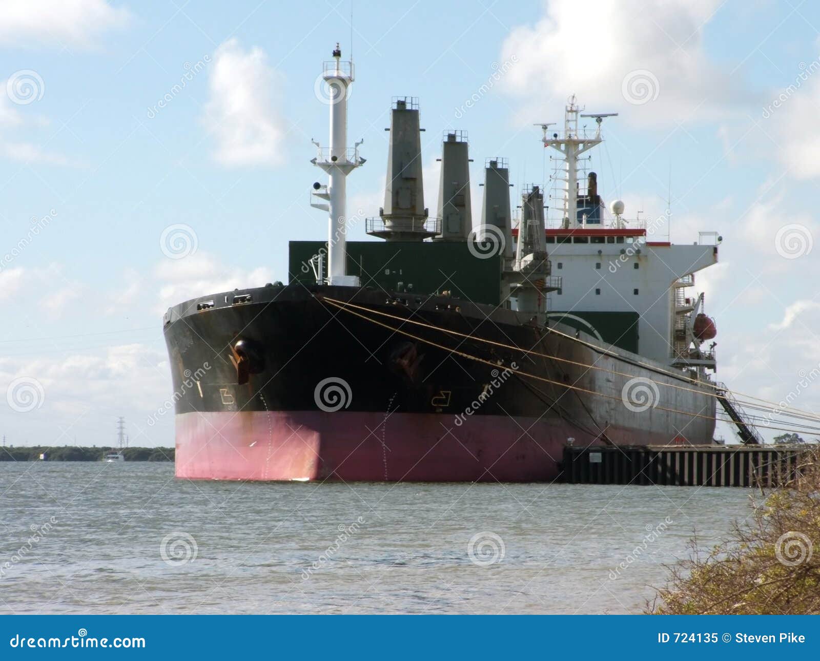 Moored ship. stock image. Image of unloading, dock, hull - 724135