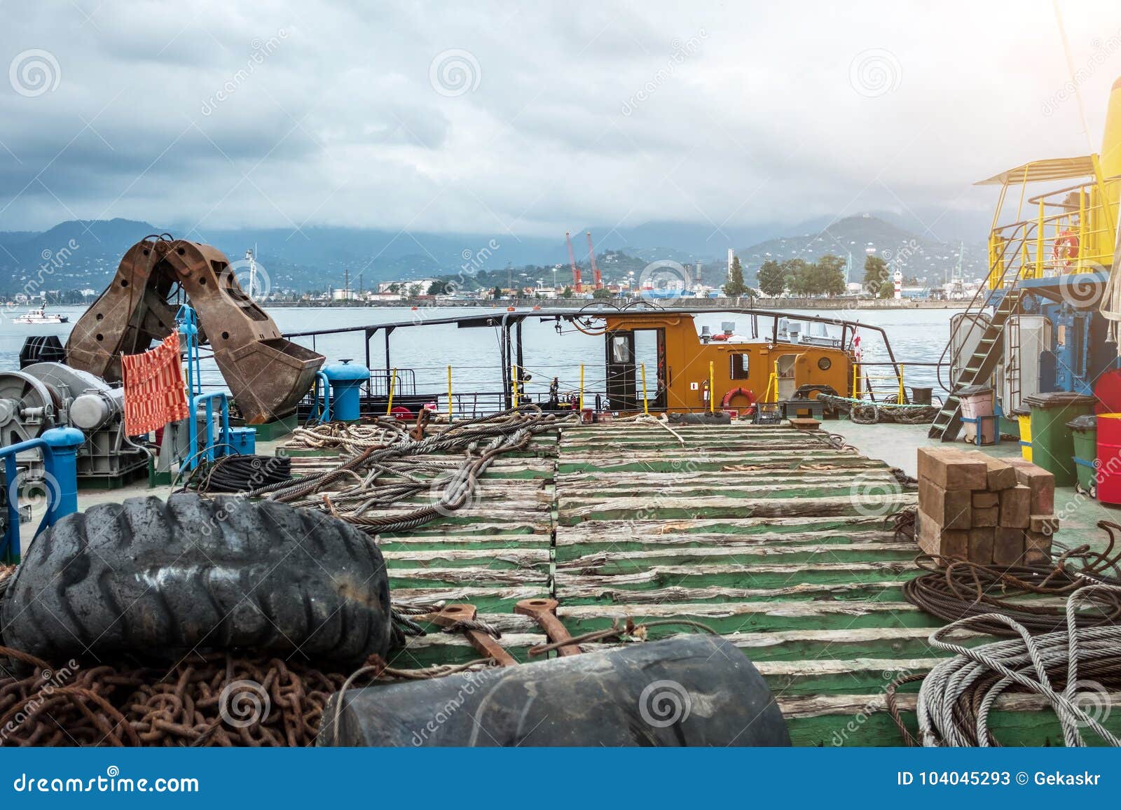 View from the ship board stock image. Image of excavation - 104045293