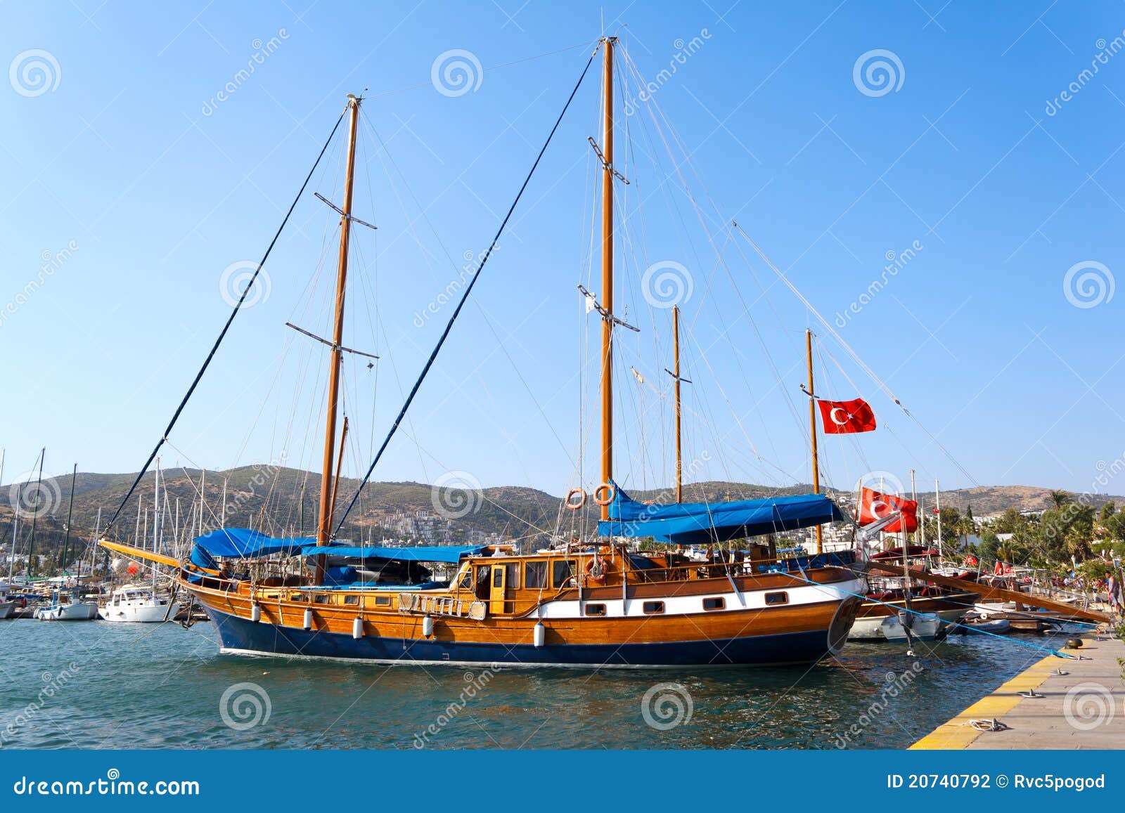 Moored Yachts, Bodrum, Turkey Stock Photo - Image of port, parking ...