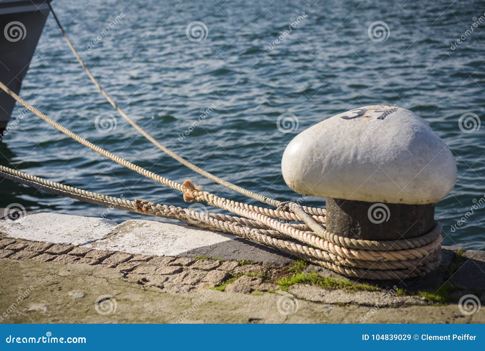 Mooring bitt with ropes stock image. Image of quay, marine - 104839029