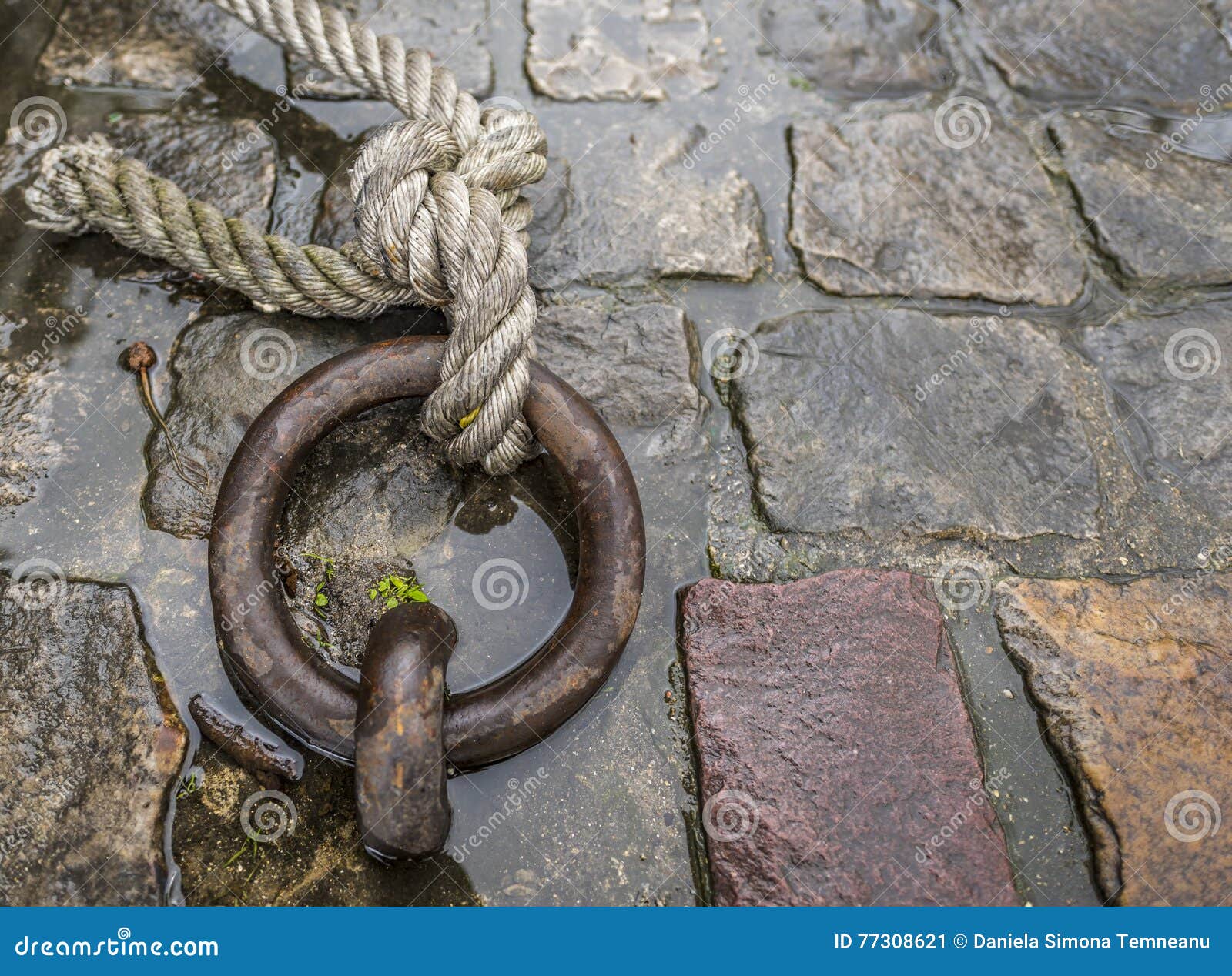 Mooring Ring With Rope Tied On It Stock Image | CartoonDealer.com #77308621