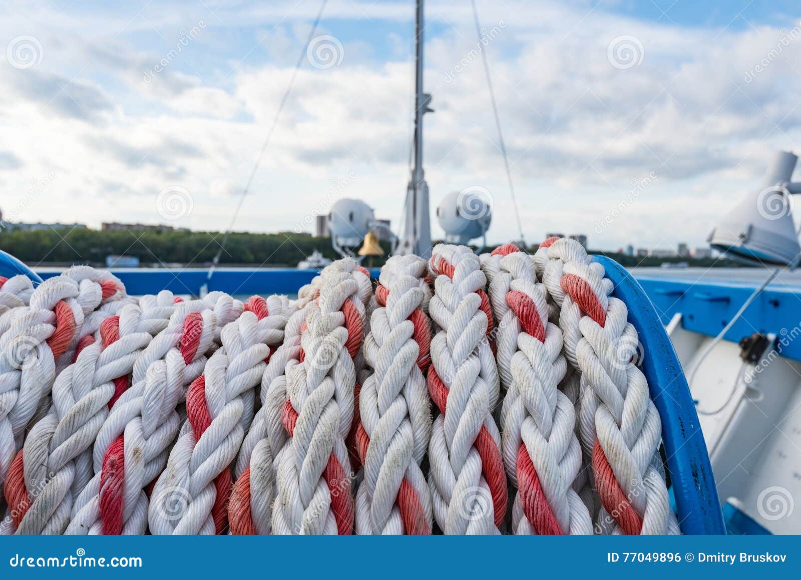 Mooring rope ship stock photo. Image of round, industrial - 77049896
