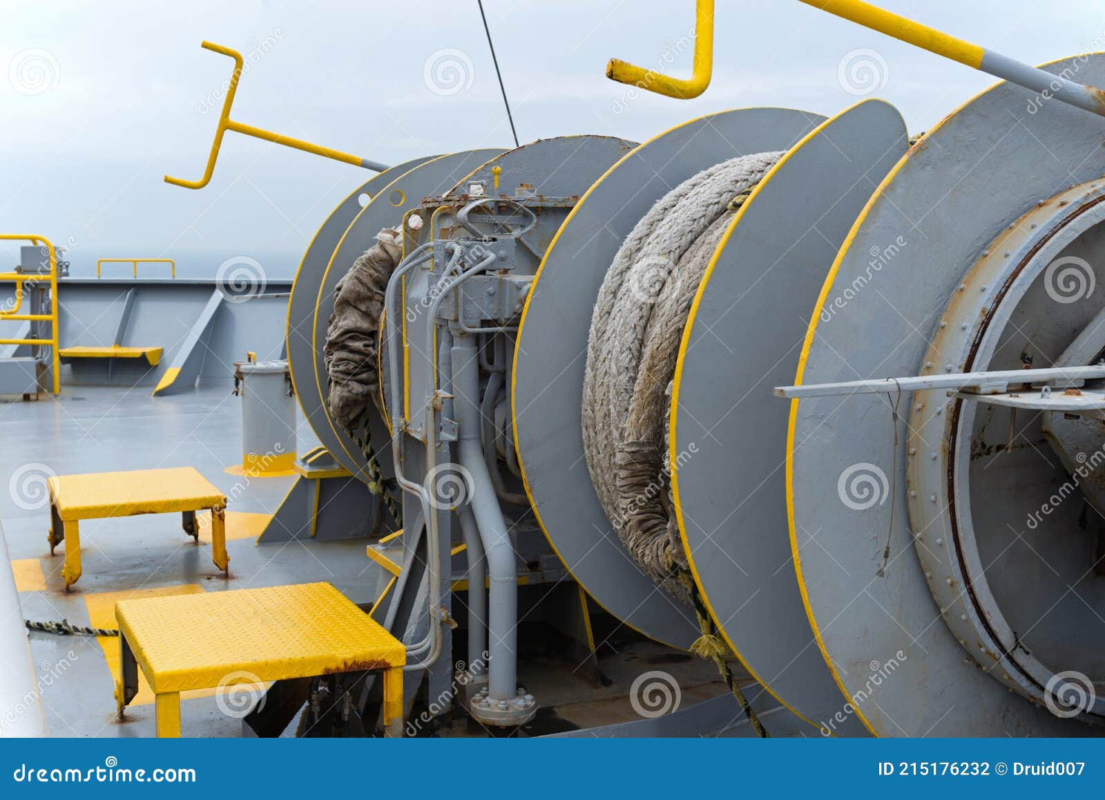 Mooring winch stock photo. Image of cable, whip, forecastle - 215176232