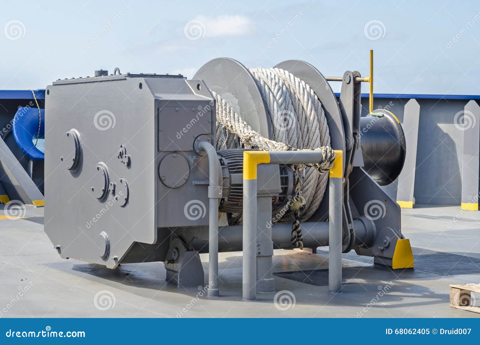 Mooring winch stock image. Image of deck, line, forward - 68062405