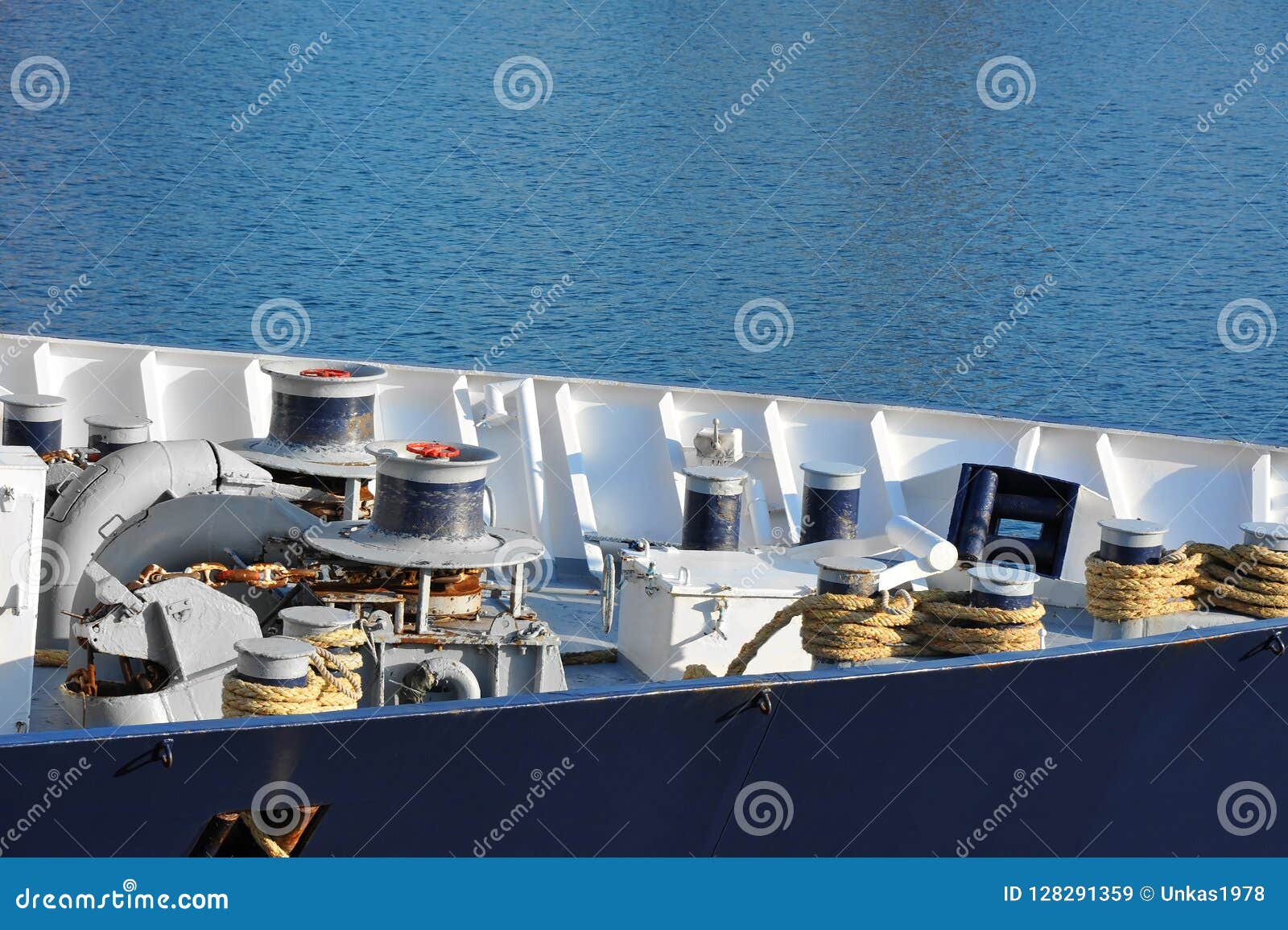 Mooring winch with hawser stock image. Image of naval - 128291359