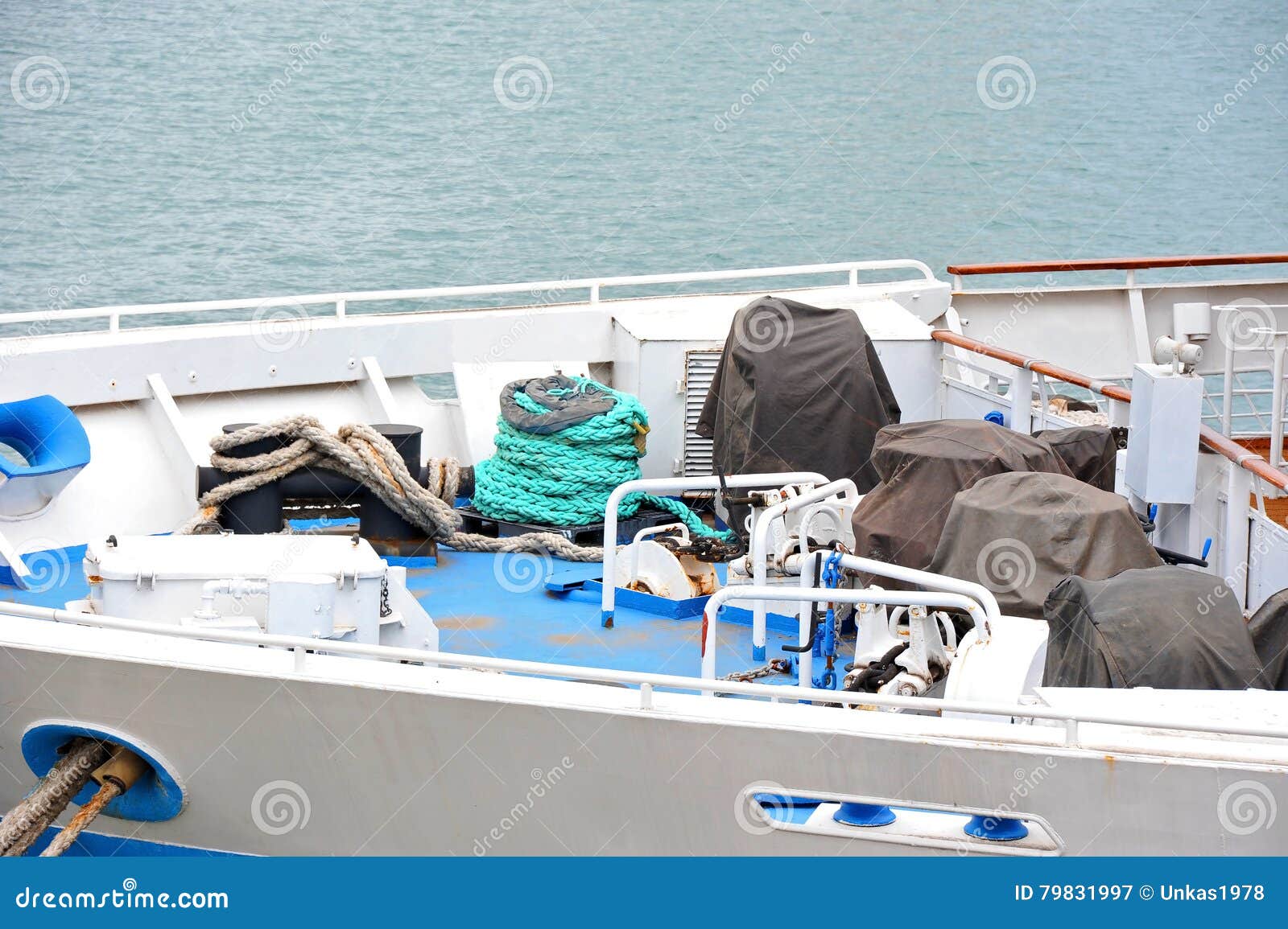 Mooring winch with hawser stock image. Image of pull - 79831997