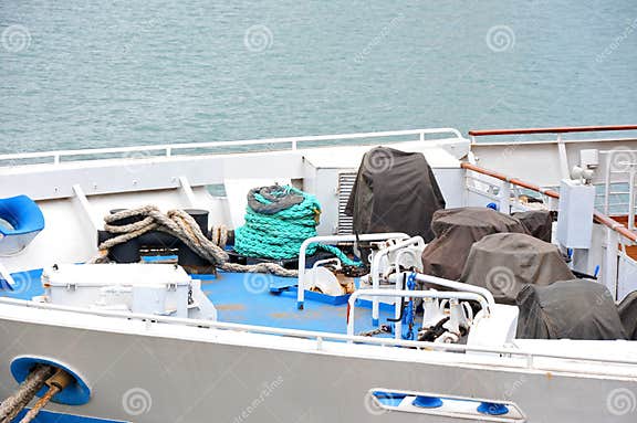Mooring winch with hawser stock image. Image of pull - 79831997