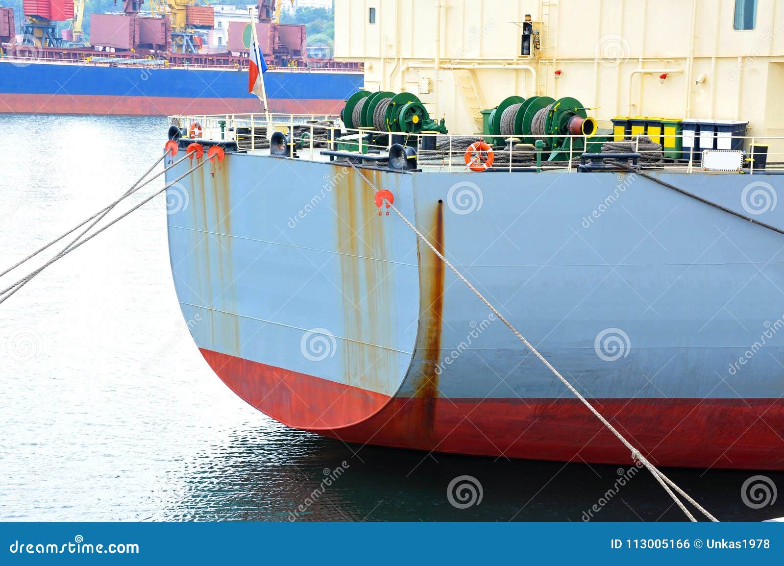 Mooring winch with hawser stock photo. Image of onboard - 113005166
